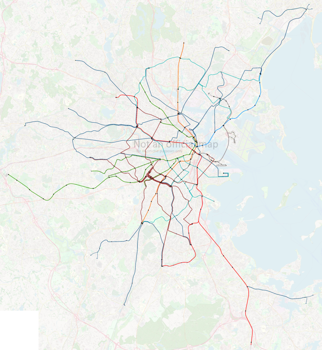 Mapping the MBTA Bus Network Redesign - Rails, Roads, and Riverside