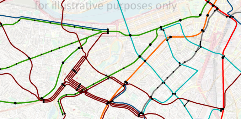 Mapping the MBTA Bus Network Redesign - Rails, Roads, and Riverside