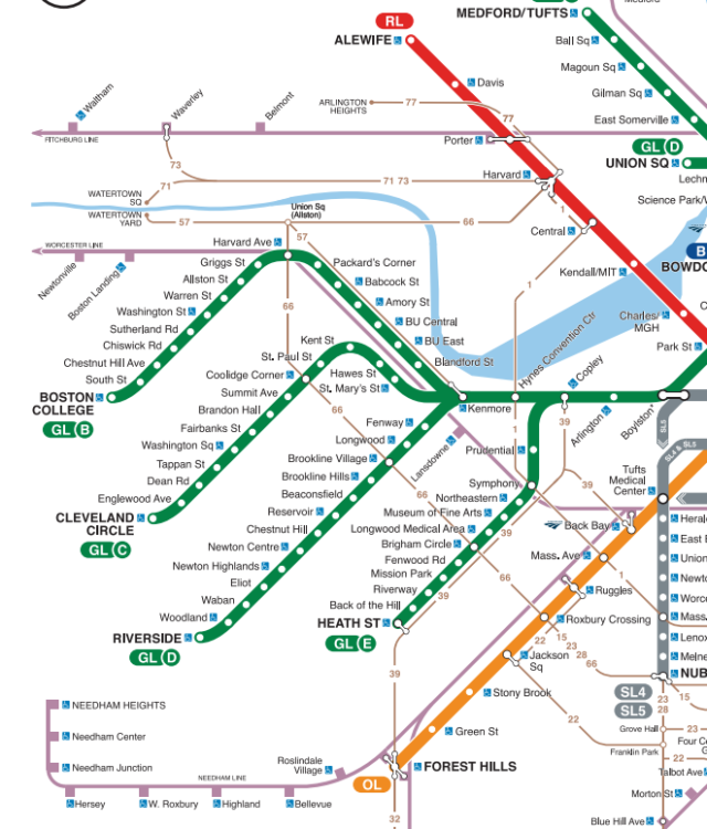 I redesigned the MBTA’s system diagram - Rails, Roads, and Riverside